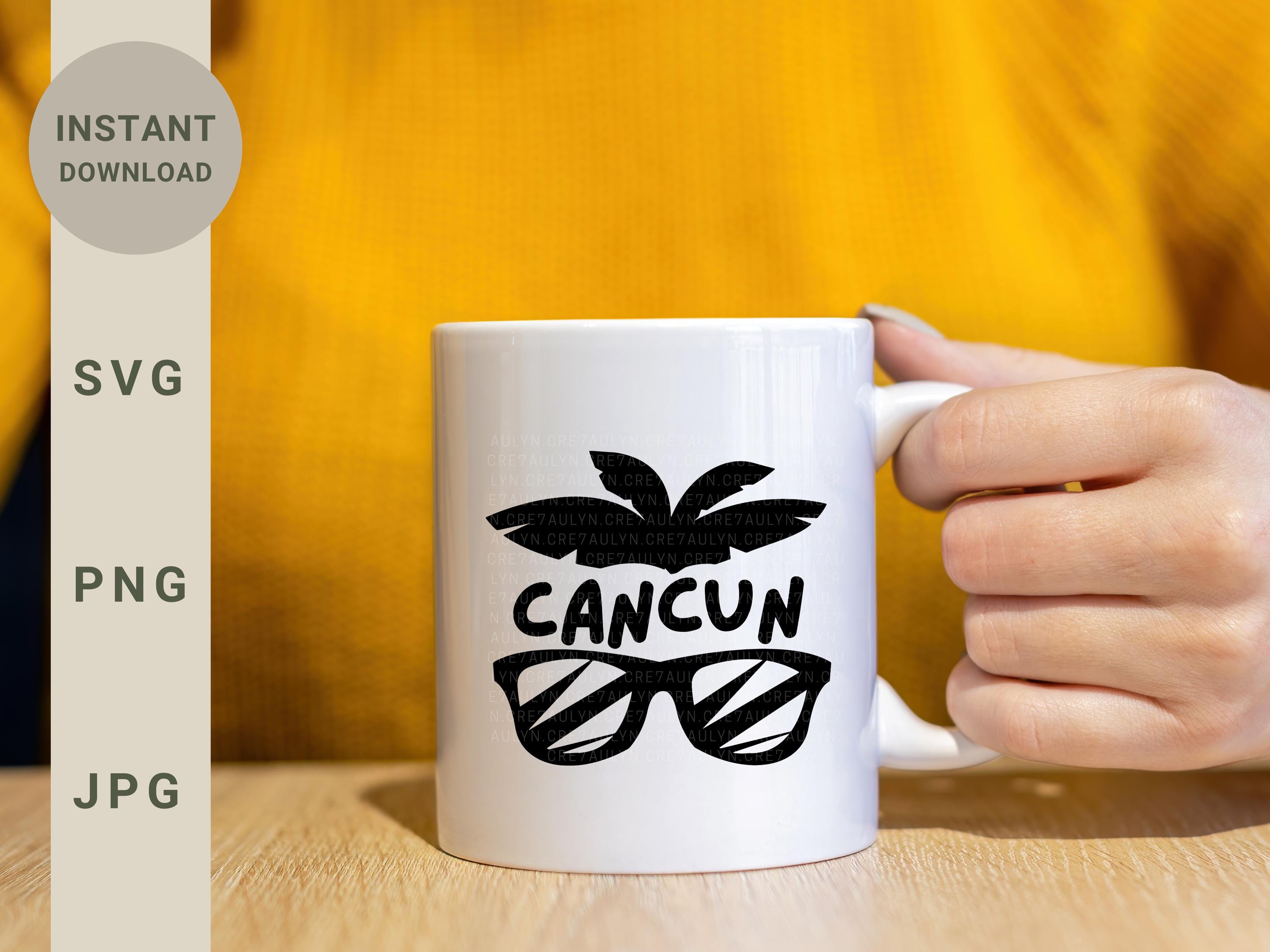 Cancun SVG PNG, Mexico Sunglasses Clipart, Tropical Palm Tree Summer ...