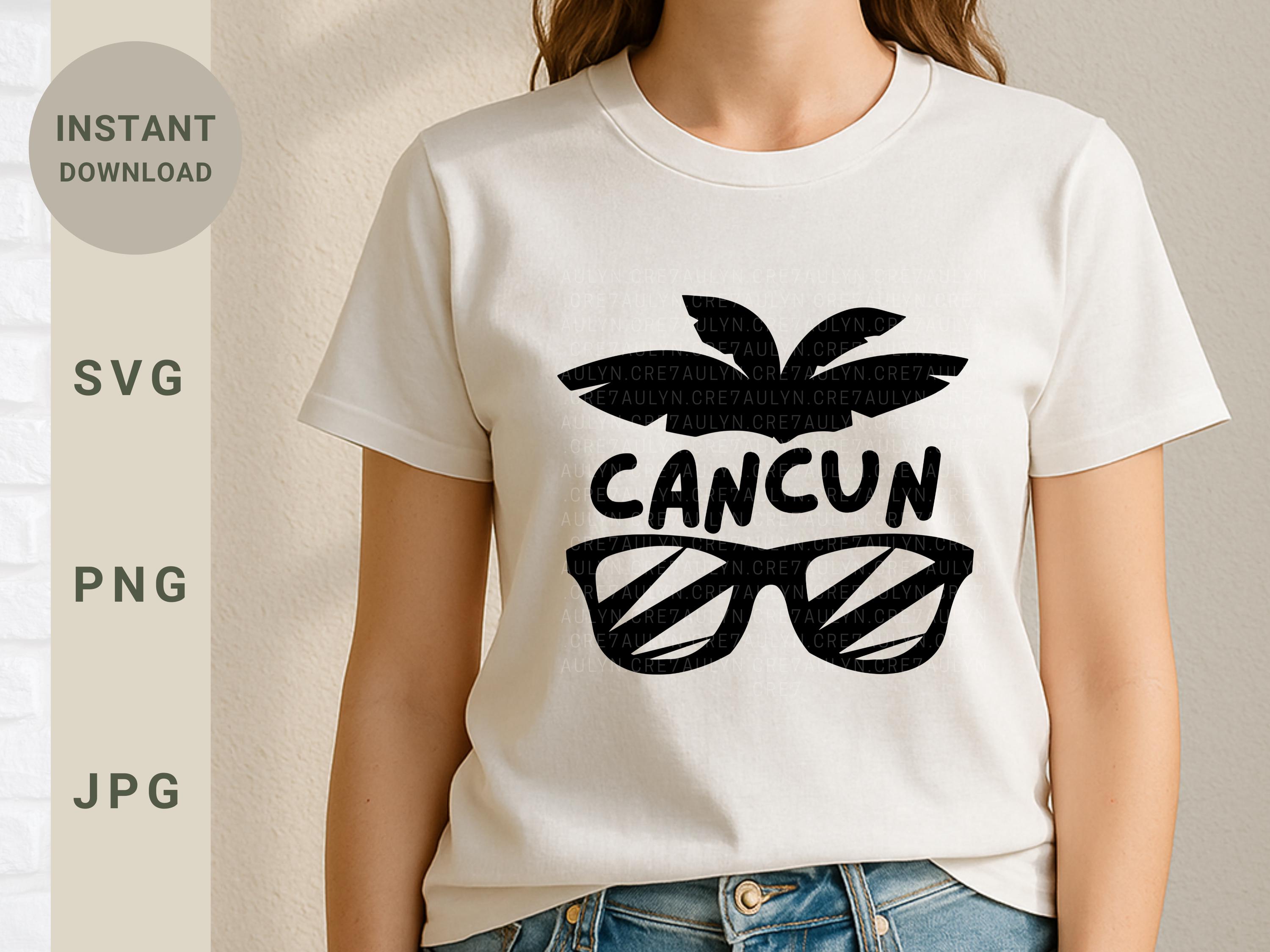 Cancun SVG PNG, Mexico Sunglasses Clipart, Tropical Palm Tree Summer ...