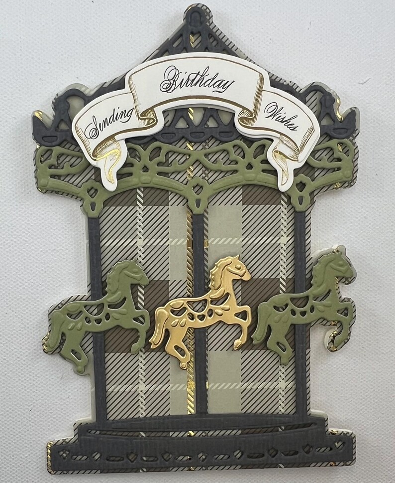 Carousel Merry-go-round Greeting Card. Multiple Sentiments to Choose ...