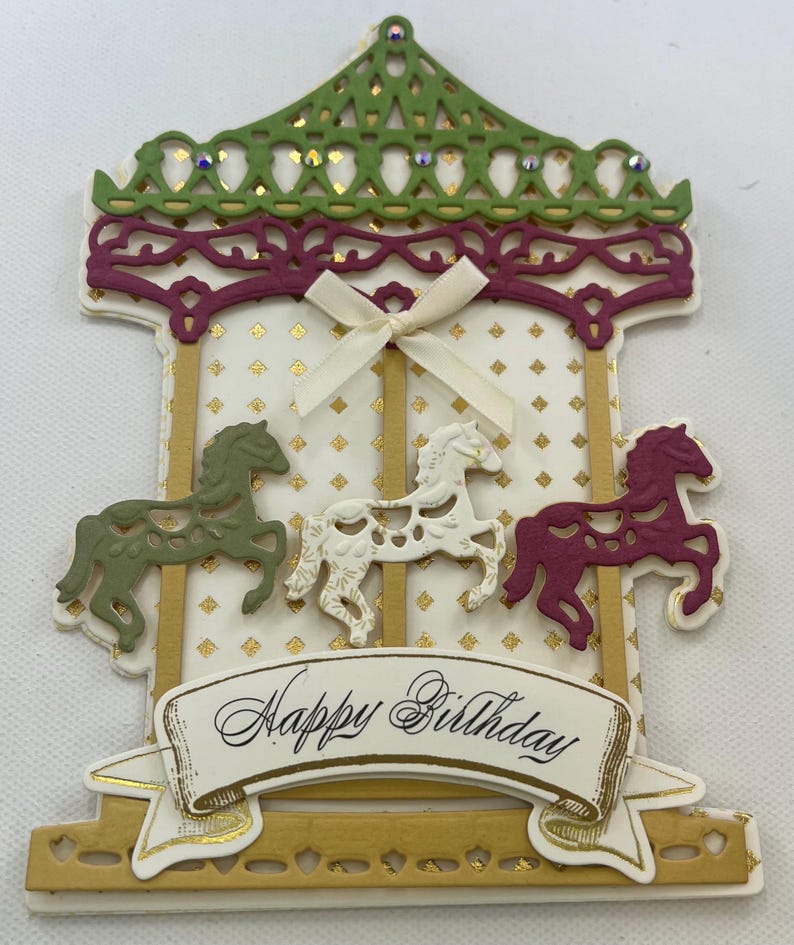 Carousel Merry-go-round Greeting Card. Multiple Sentiments to Choose ...