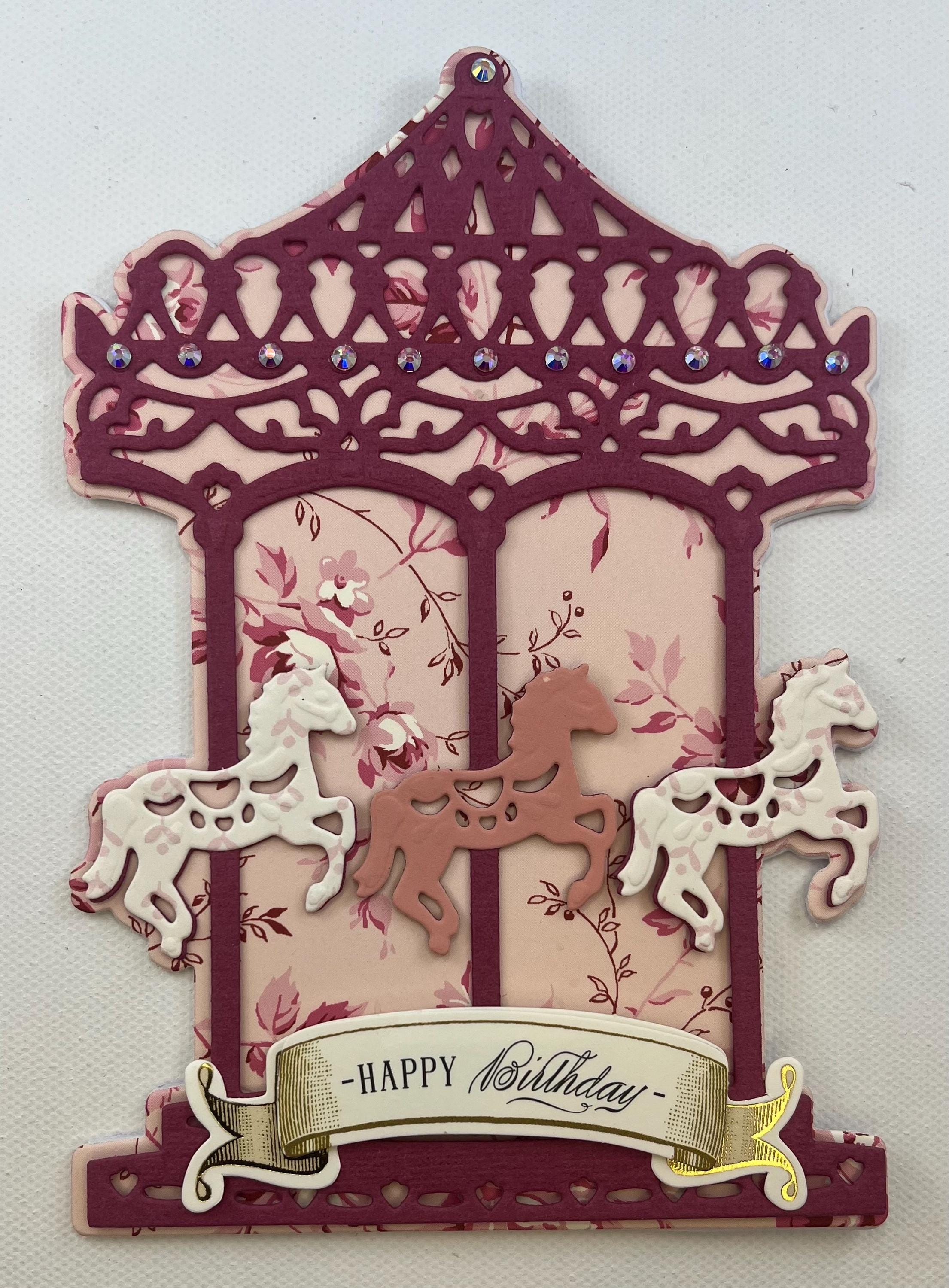 Carousel Merry-go-round Greeting Card. Multiple Sentiments to Choose ...