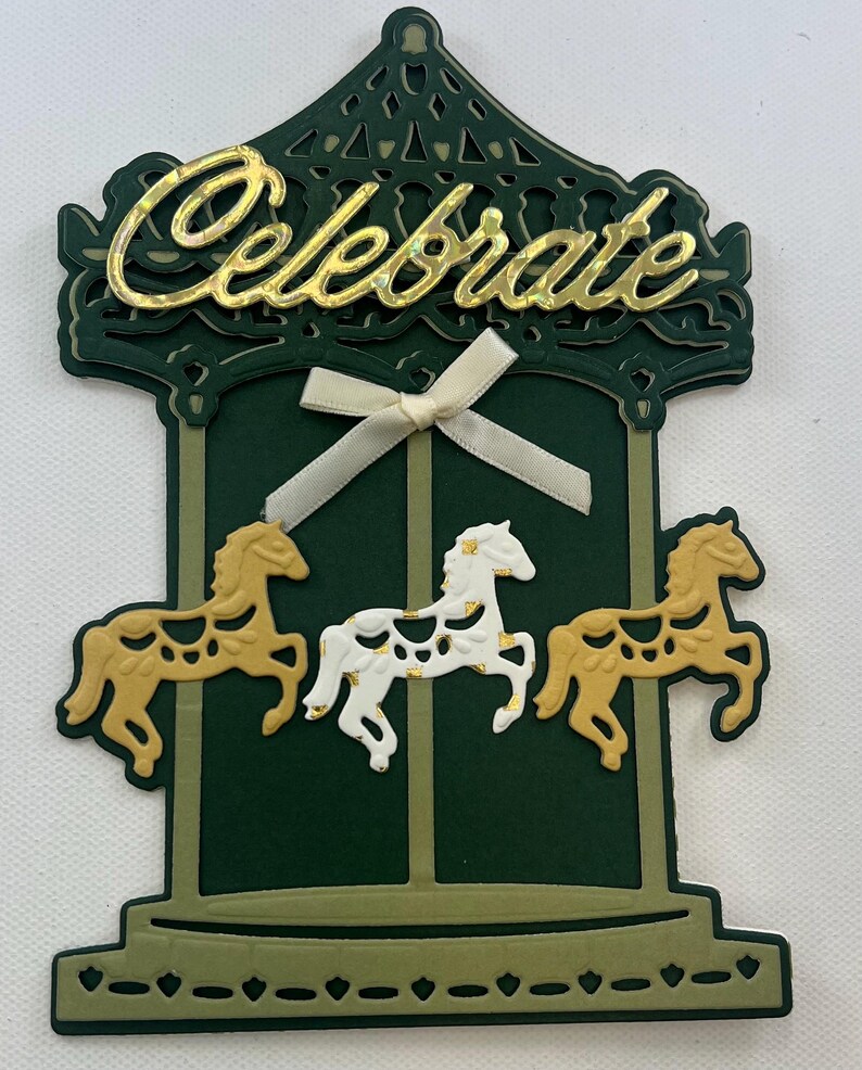 Carousel Merry-go-round Greeting Card. Multiple Sentiments to Choose ...