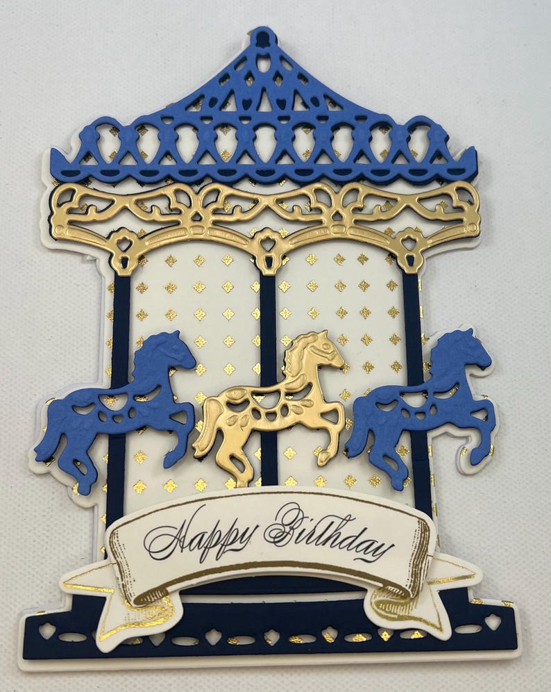 Carousel Merry-go-round Greeting Card. Multiple Sentiments to Choose ...