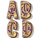 Purple and Yellow Alphabet, Doodle Font, Letters, Sports Alpha, Team ...