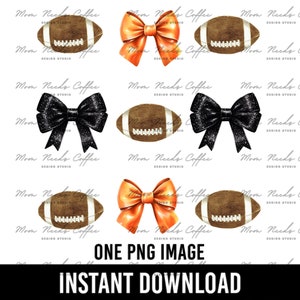 Football and Coquette Bows PNG, Gameday Sublimation, Cut and Print ...