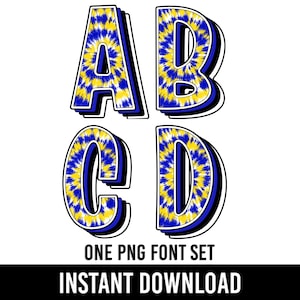 Blue and Yellow Alphabet, Doodle Font, Letters, Sports Alpha, Team Name ...