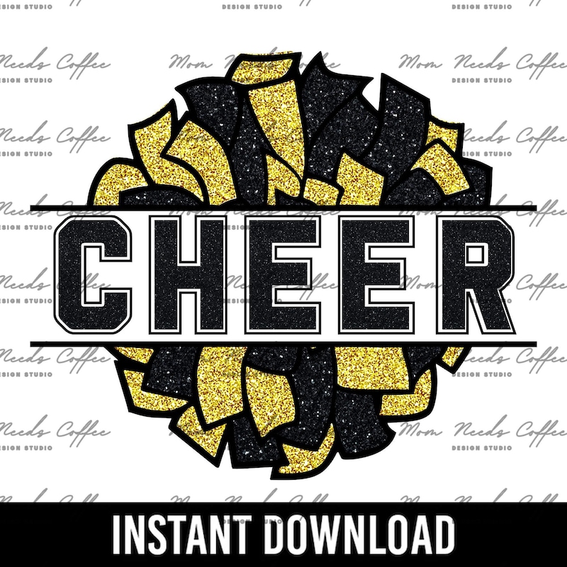 Black and Gold Pom Pom Png - Etsy