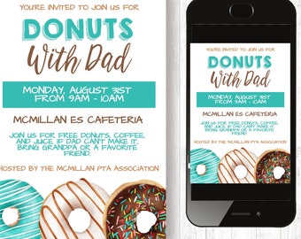 Donut With Dad Flyer - Etsy