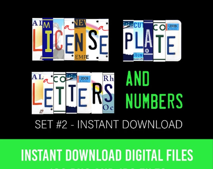 Worn & Faded License Plate Letters and Numbers to Build Your Own ...
