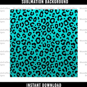 Turquoise Leopard Print Sublimation Background Blue Leopard Print PNG ...