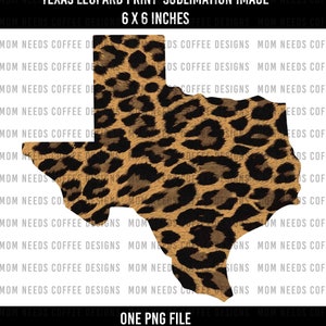 Texas PNG Leopard Print Outline Texas Sublimation Home Cheetah - Etsy