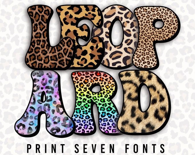 Leopard Print Letters and Numbers, Leopard Print Alphabet, Leopard ...