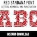 Red Bandana Alphabet PNG 39 Letters Bandana Numbers Font Bandana ...