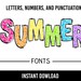 Summer Alphabet Doodle Font Letters Tropical Alpha Hibiscus Numbers PNG ...