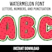 Watermelon Alphabet 78 Watermelon Letters, Watermelon Numbers PNG File ...