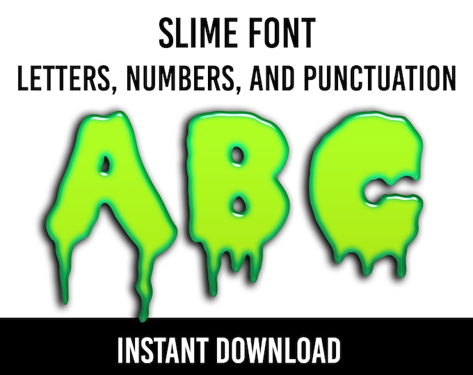 Halloween Alphabet, Slime Alphabet Clipart, Slime Letters, Dripping ...