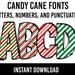 Christmas Alphabet Candy Cane Doodle Font Snowflake Fonts Holiday ...