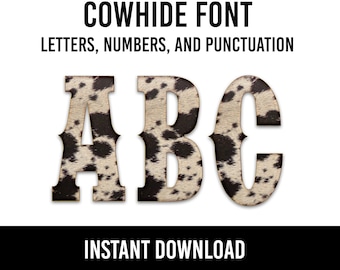 Cow Print Letters/numbers PNG - Etsy