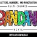 Bandana Doodle Font, Western Letters & Numbers PNG (instant Download ...