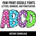 Paw Print Alphabet, Dog Doodle Font, Paw Print Background, Dog Letters ...