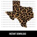 Texas PNG Leopard Print Outline Texas Sublimation Home Cheetah - Etsy