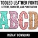 Tooled Leather Alphabets Doodle Font Letters Western Numbers PNG Font ...