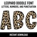 Leopard Print Alphabet Doodle Font, PNG, Animal Print Letters, Numbers ...