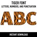 Tiger Print Alphabet 26 Letters Tiger Print Numbers PNG Fonttiger Print ...