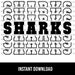 Sharks PNG Transfer Mascot Digital Download PNG Stacked School Spirit ...