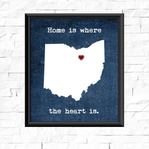 Cleveland Ohio City Heart Map 8x10 Art Print | Etsy