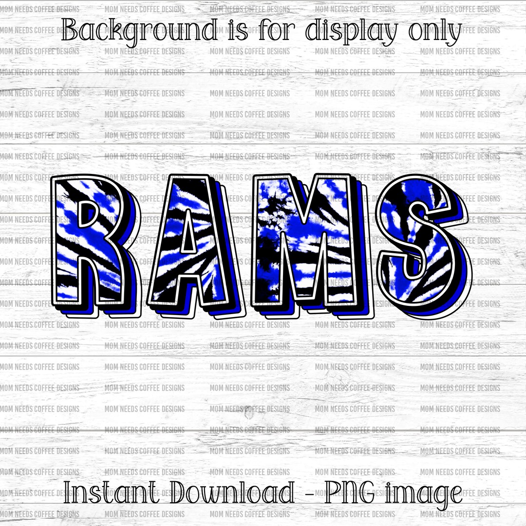 Rams PNG Transfer Mascot Digital Download PNG, Tie-dye, Blue and Black ...