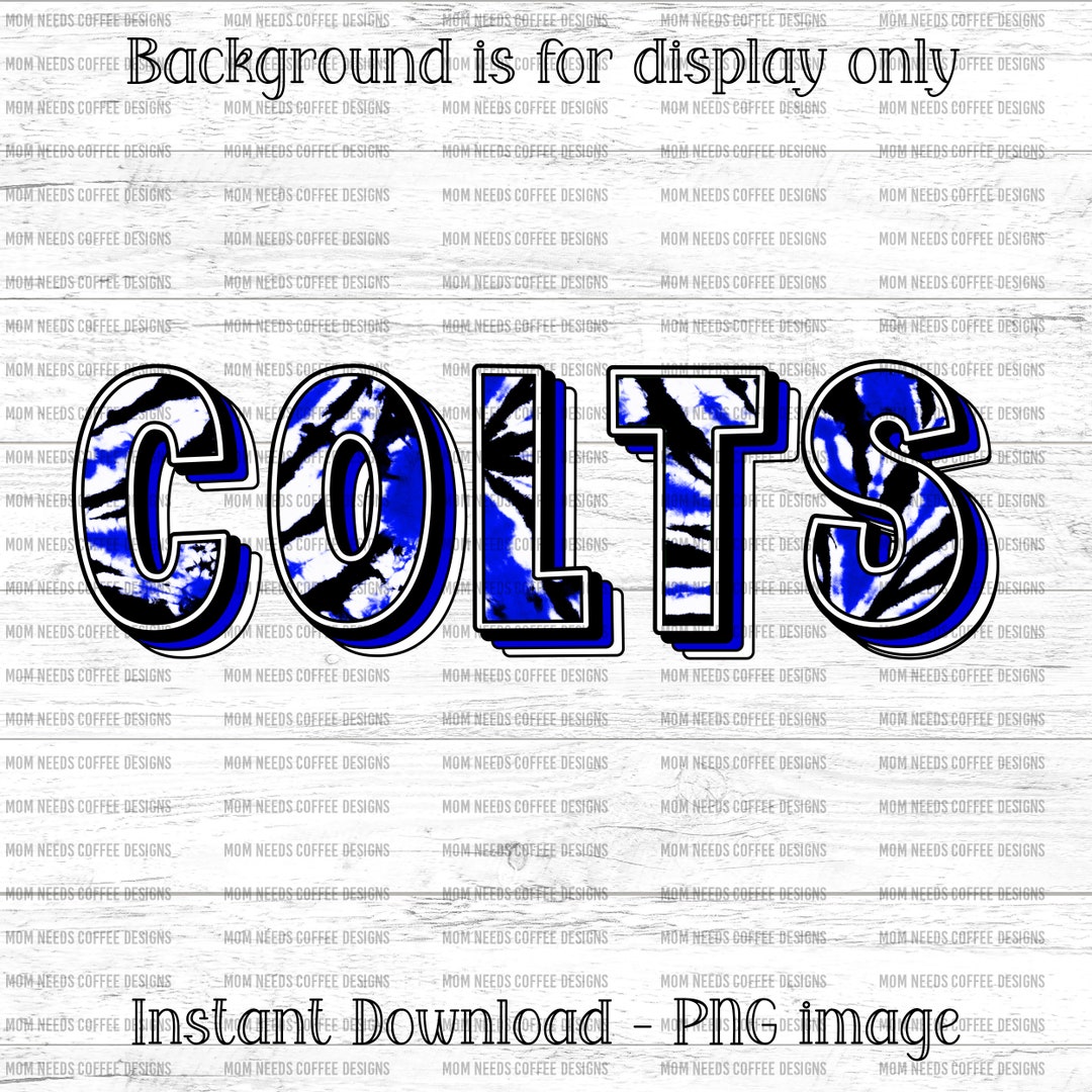 Colts PNG Transfer Mascot Digital Download PNG, Tie-dye, Blue and Black ...