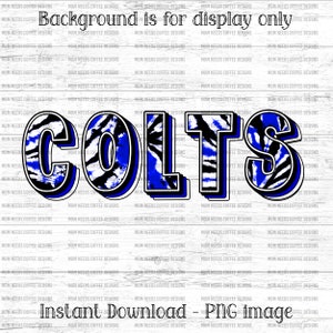 Colts PNG Transfer Mascot Digital Download PNG, Tie-dye, Blue and Black ...