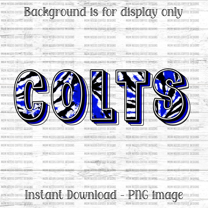 Colts PNG Transfer Mascot Digital Download PNG, Tie-dye, Blue and Black ...