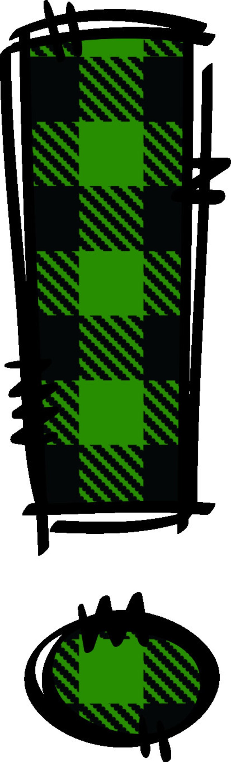 Green Plaid Print Alphabet Doodle Font Letters Buffalo Plaid - Etsy