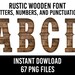 Wood Alphabet Wooden 36 Letters Wood Numbers PNG Font Wooden - Etsy