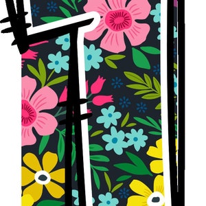 Retro Flower Alphabet Doodle Font Letters Floral Numbers PNG Font ...