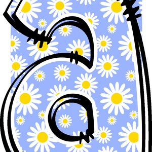 Daisy Alphabet Doodle Font Letters Floral Numbers PNG Daisy Flower ...