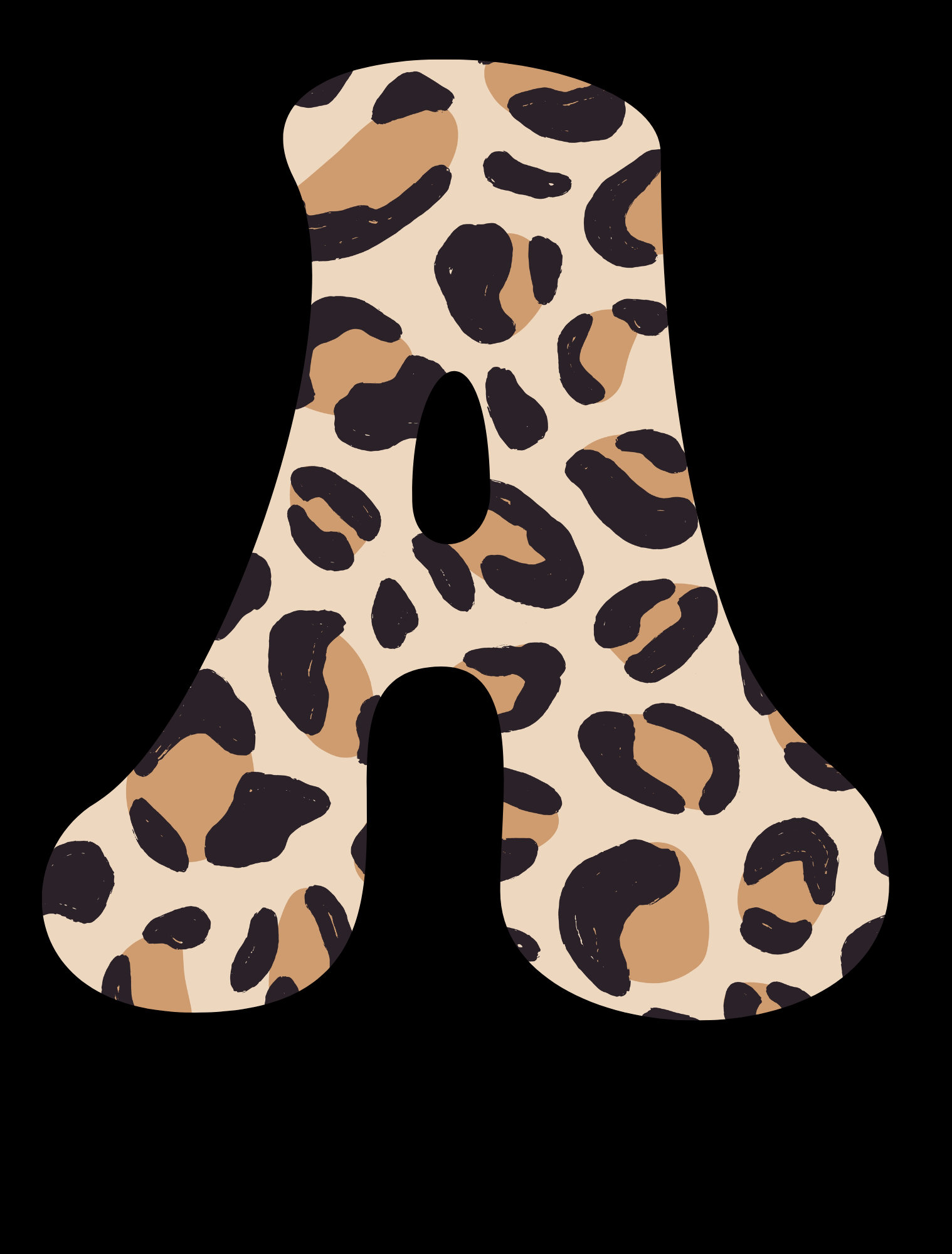 Leopard Print Alphabet Doodle Font Letters Leopard Print Numbers PNG ...