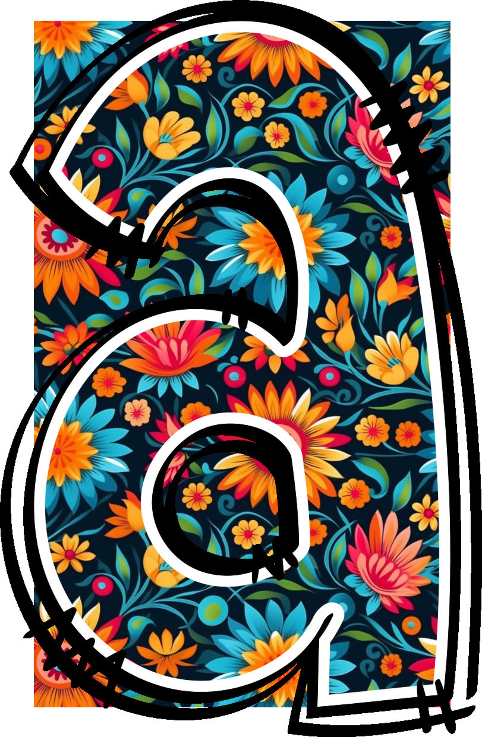 Mexican Floral Alphabet Doodle Font Letters Talavera Numbers Serape ...