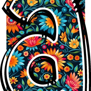 Mexican Floral Alphabet Doodle Font Letters Talavera Numbers Serape ...