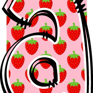 Strawberry Alphabet Doodle Font Letters Summer Numbers PNG Font ...
