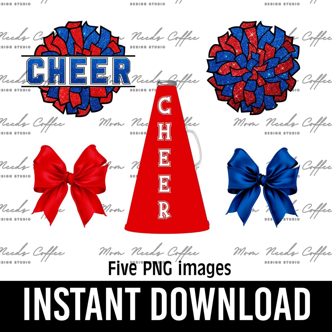 Red and Blue Cheer Clipart Bundle, Gameday PNG (digital Download) - Etsy