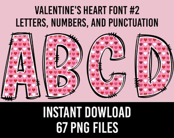 Doodle Heart Font - Etsy