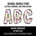 Back to School Font, Teacher Doodle Letters, Back to School, Pencil ...