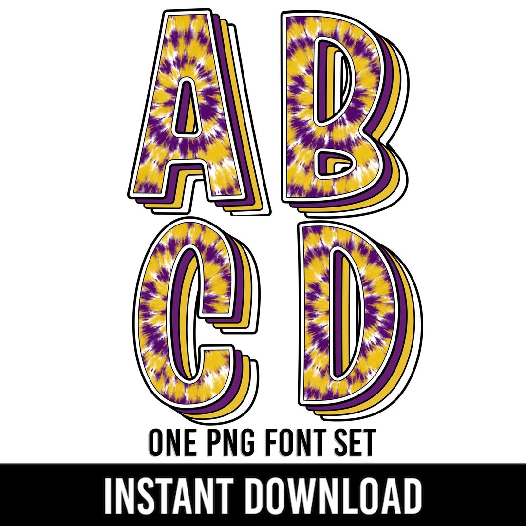 Purple and Yellow Alphabet, Doodle Font, Letters, Sports Alpha, Team ...