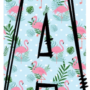 Flamingo Alphabet Doodle Font Letters Tropical Numbers PNG Font ...