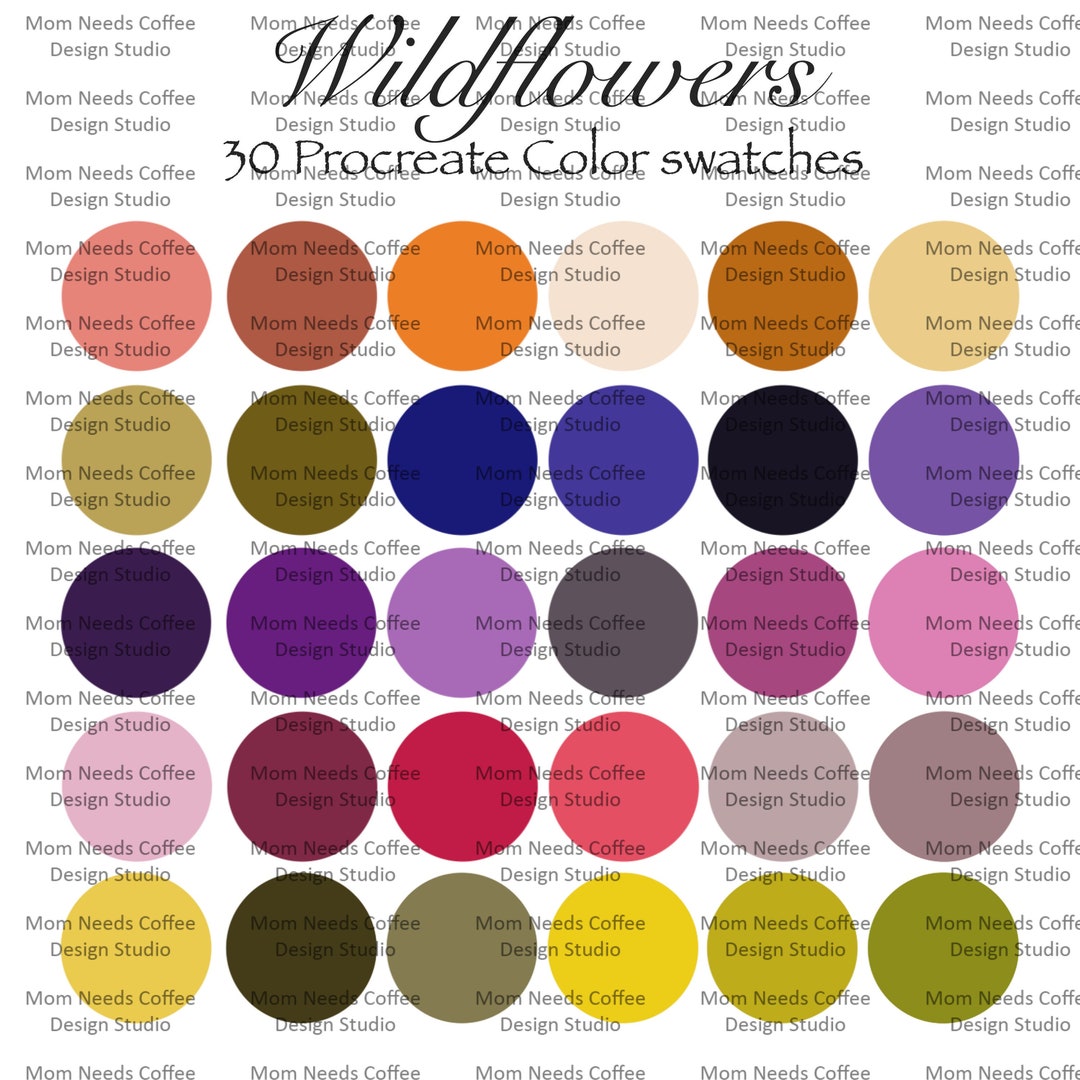 Wildflowers Procreate Floral Color Palette Spring Flowers Colors ...