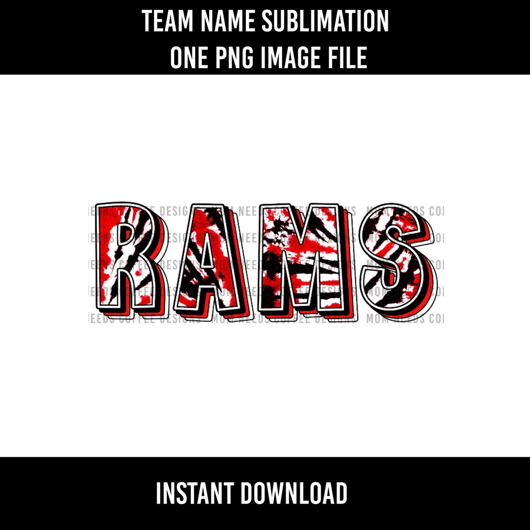 Rams PNG Transfer Mascot Digital Download PNG, Tie-dye, Green and Black ...