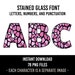 Stained Glass Alphabet 78 Letters Mosaic ABC PNG Font Stained Glass ...